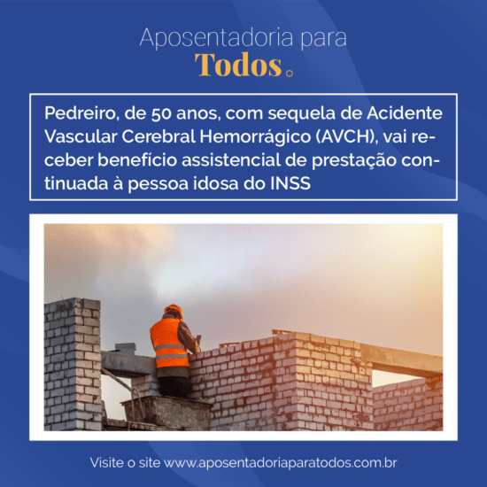 Pedreiro, de 50 anos, com sequela de Acidente Vascular Cerebral ...